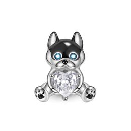 GNOCE Sterling Silber Husky Herz Charm | Gr.: onesize