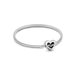 GNOCE Sterling Silber Mom Herz Armband 18 cm | Gr.: onesize