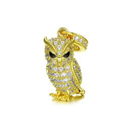 GNOCE Sterling Silber vergoldet Eulen Charm | Gr.: onesize