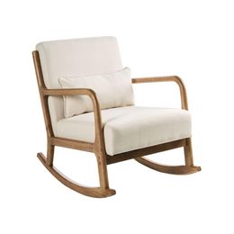 Beliani Schaukelsessel SKOVDE in Beige/Braun - (W) 66 x (H) 82 x (L) 79 cm | Gr.: onesize
