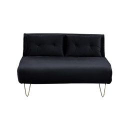 Beliani 2-Sitzer Sofa VESTFOLD in Schwarz/Gold - (W) 130 x (H) 81 x (L) 80 cm | Gr.: onesize