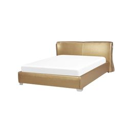 Beliani Doppelbett PARIS in Gold/Silber - (W) 195 x (H) 83 x (L) 228 cm | Gr.: onesize