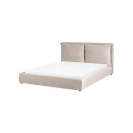 Beliani Wasserbett BAJONNA in Beige/Schwarz - (W) 180 x (H) 94 x (L) 235 cm | Gr.: onesize