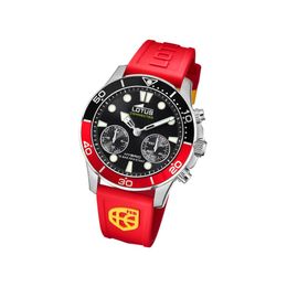 Chronograph-Armbanduhr Lotus Classic silber, rot groß (ca. 44,5mm) | Gr.: onesize