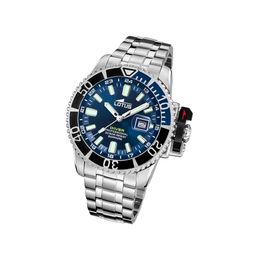 Chronograph-Armbanduhr Lotus Classic silber, blau extra groß (ca. 46,3mm) | Gr.: onesize