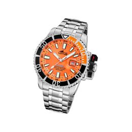 Chronograph-Armbanduhr Lotus Classic silber, orange extra groß (ca. 46,3mm) | Gr.: onesize