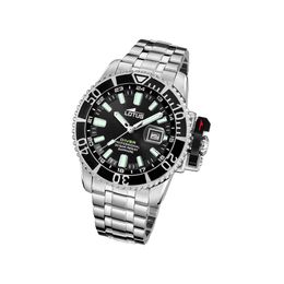 Chronograph-Armbanduhr Lotus Classic silber, schwarz extra groß (ca. 46,3mm) | Gr.: onesize