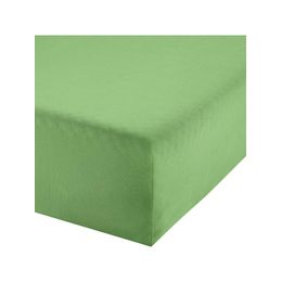 REDBEST Single-Jersey Boxspring-Spannbettlaken Denver in apfelgr&uuml;n | Gr.: 90x190 cm - 100x200 cm