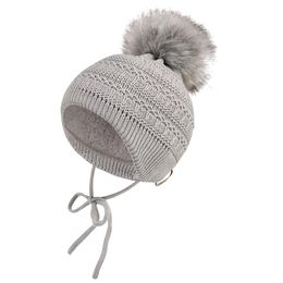 Sterntaler Strickmütze Pompon in rauchgrau | Gr.: 39 cm