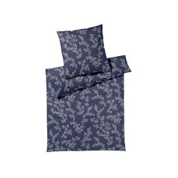 Elegante Bettwäsche Cherry Blossom in denim blue | Gr.: 135 x 200 + 80 x 80 cm