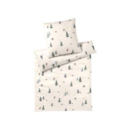 Elegante Bettwäsche Winterwald in creme | Gr.: 40 x 80 cm