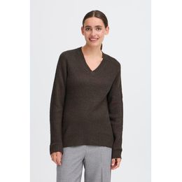 oxmo V-Ausschnitt-Pullover OXFSINVI PU 1 in Braun | Gr.: XXL