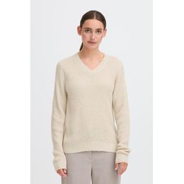oxmo V-Ausschnitt-Pullover OXFSINVI PU 1 in Beige | Gr.: XXL