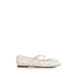 Wittchen Ballerinas Aus Kunstleder Mit Kristallen in Creme | Gr.: 38