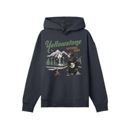 F4NT4STIC Hoodie US National Parks Yellowstone Bear Playing Banjo in off black | Gr.: S