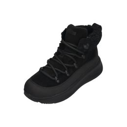 fitflop Stiefeletten F-MODE TEDDY-COLLAR WARM SUEDE LACE UP in schwarz | Gr.: 39