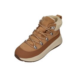 fitflop Stiefeletten F-MODE TEDDY-COLLAR WARM SUEDE LACE UP in natur | Gr.: 40