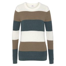 H.I.S. Strickpullover in beige-gestreift | Gr.: 44-46