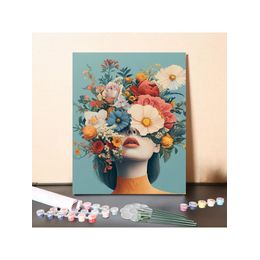 ARTNANAS DIY Malen nach Zahlen Set-"Floraltraum" | Gr.: 30x40 mit Rahmen