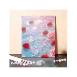 ARTNANAS DIY Malen nach Zahlen Set-"Erdbeere" | Gr.: 40x50 ohne Rahmen
