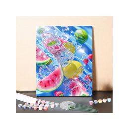ARTNANAS DIY Malen nach Zahlen Set-"Sprudel" | Gr.: 30x40cm mit Keilrahmen nicht ges