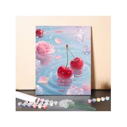 ARTNANAS DIY Malen nach Zahlen Set-"Kirsche" | Gr.: 40x50 mit Rahmen