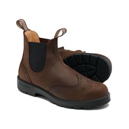 Blundstone Chelsea Boot "#2444 Brogued Antique Brown Leather (Classics Series)" in Braun | Gr.: 40/41