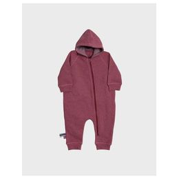 OrganicEra Baby Kapuzen-Strampler in Bordeaux Melange | Gr.: 12-18 MONATE