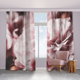 Vorhang Shabby Rosa Rose Pastell - blickdichte Gardine Blumen Floral Landhausstil Shabby Wohnzimmer Schlafzimmer K&uuml;che Bad Badezimmer Rosa