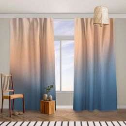 Vorhang Sonnaufgang über Meer Farbverlauf - blickdichte Gardine Abstrakt Wohnzimmer Schlafzimmer Küche Bad Badezimmer Jugendzimmer Orange