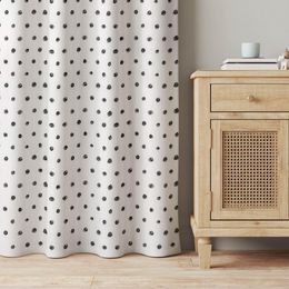 Vorhang Schwarze Tusche Punktemuster - blickdichte Gardine Muster Schwarz-Weiß Wohnzimmer Schlafzimmer Küche Bad Badezimmer Jugendzimmer Schwarz/Weiß