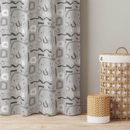 Vorhang Wildes Retro Muster - Grau