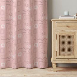 Vorhang Wildes Retro Muster - Blasses Pink - blickdichte Gardine Muster Vintage Wohnzimmer Schlafzimmer K&uuml;che Bad Badezimmer Rosa