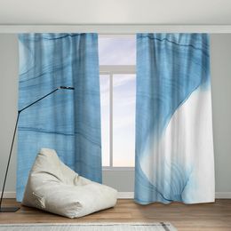 Vorhang Meliertes Mittelblau