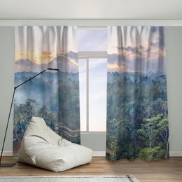 Vorhang Landschaft in Bali - blickdichte Gardine Natur Wohnzimmer Schlafzimmer Küche Bad Badezimmer Grün