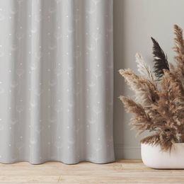 Vorhang Margeriten mit Punkten - Grau - blickdichte Gardine Muster Blumen Floral Wohnzimmer Schlafzimmer Küche Bad Badezimmer Grau