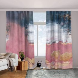 Vorhang Rosa Sturm mit Gold