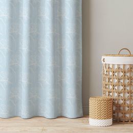 Vorhang Pfingstrosen Muster - Himmelblau - blickdichte Gardine Muster Blumen Floral Wohnzimmer Schlafzimmer Küche Bad Badezimmer Blau