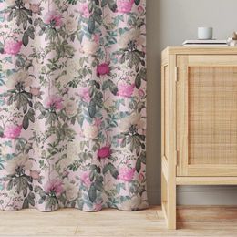 Vorhang Rosen auf Rosé - blickdichte Gardine Blumen Floral Illustration Muster Wohnzimmer Schlafzimmer Küche Bad Badezimmer Rosa