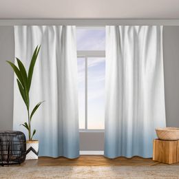 Bilderwelten Vorhang Dip-Dye Pastell Blau - blickdichte Gardine Abstrakt Wohnzimmer Schlafzimmer K&uuml;che Bad Badezimmer Jugendzimmer Blau