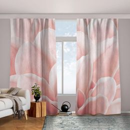 Vorhang Dahlie Rosa Blütenblätter Detail - blickdichte Gardine Blumen Floral Wohnzimmer Schlafzimmer Küche Bad Badezimmer Jugendzimmer Rosa