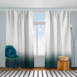 Vorhang Dip-Dye Dunkle Jade - blickdichte Gardine Abstrakt Wohnzimmer Schlafzimmer K&uuml;che Bad Badezimmer Jugendzimmer Petrol