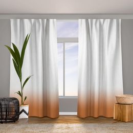 Bilderwelten Vorhang Dip-Dye Orange - blickdichte Gardine Abstrakt Wohnzimmer Schlafzimmer K&uuml;che Bad Badezimmer Jugendzimmer Blau