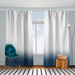 Bilderwelten Vorhang Dip-Dye Ozeanblau - blickdichte Gardine Abstrakt Wohnzimmer Schlafzimmer K&uuml;che Bad Badezimmer Jugendzimmer Gr&uuml;n