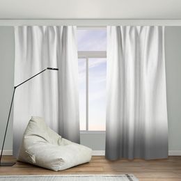 Vorhang Dip-Dye Dunkelgrau - blickdichte Gardine Abstrakt Wohnzimmer Schlafzimmer Küche Bad Badezimmer Jugendzimmer Grün