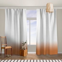 Vorhang Dip-Dye Orange - blickdichte Gardine Abstrakt Wohnzimmer Schlafzimmer Küche Bad Badezimmer Jugendzimmer Blau