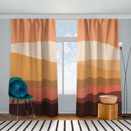 Vorhang Dünen im Farbspiel - blickdichte Gardine Kunstdruck Wohnzimmer Schlafzimmer Küche Bad Badezimmer Jugendzimmer Bunt