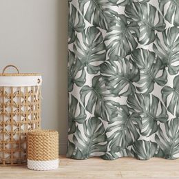 Bilderwelten Vorhang Aquarell Monstera Blätter in Grün - blickdichte Gardine Aquarell Botanik Tropical Illustration Muster Wohnzimmer Schlafzimmer Küche Bad