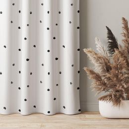 Vorhang Aquarell Punkte Schwarz - blickdichte Gardine Muster Schwarz-Weiß Wohnzimmer Schlafzimmer Küche Bad Badezimmer Schwarz/Weiß
