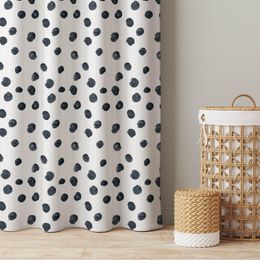 Vorhang Aquarell Punkte mit kleinen Punkten - blickdichte Gardine Muster Schwarz-Weiß Wohnzimmer Schlafzimmer Küche Bad Badezimmer Schwarz/Weiß